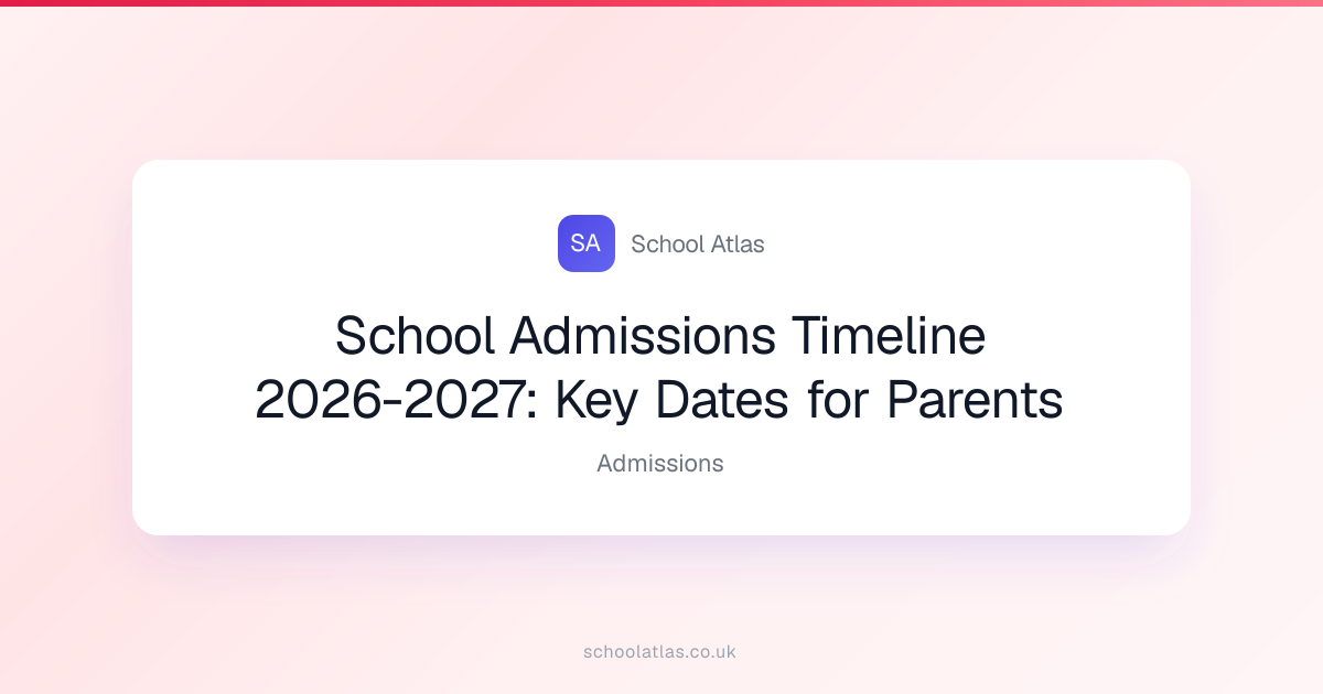 School Admissions Timeline 2026-2027: Key Dates for Parents | School Atlas