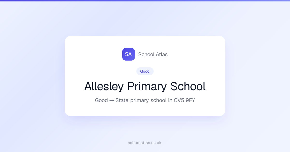 Allesley Primary School — Good | Coventry