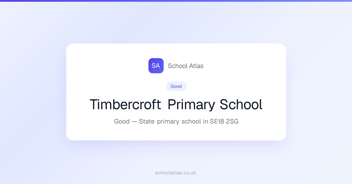 Timbercroft Primary School — Good | Greenwich