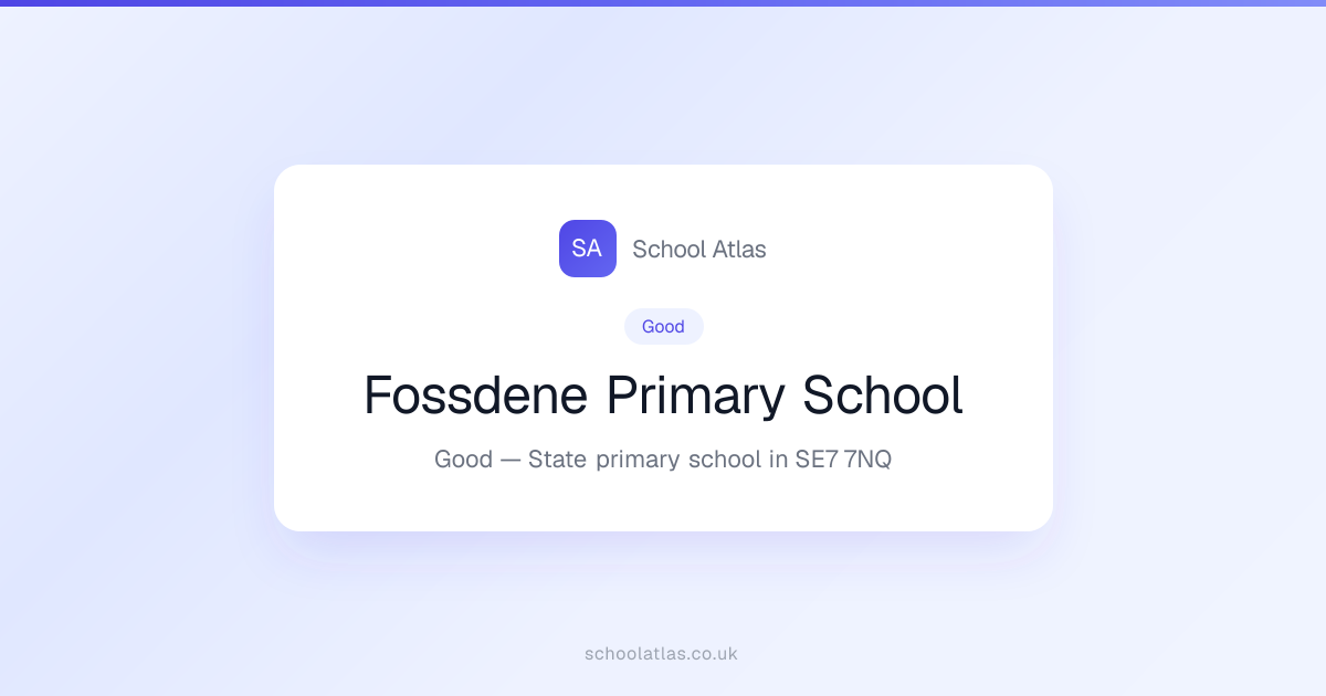 Fossdene Primary School — Good | Greenwich